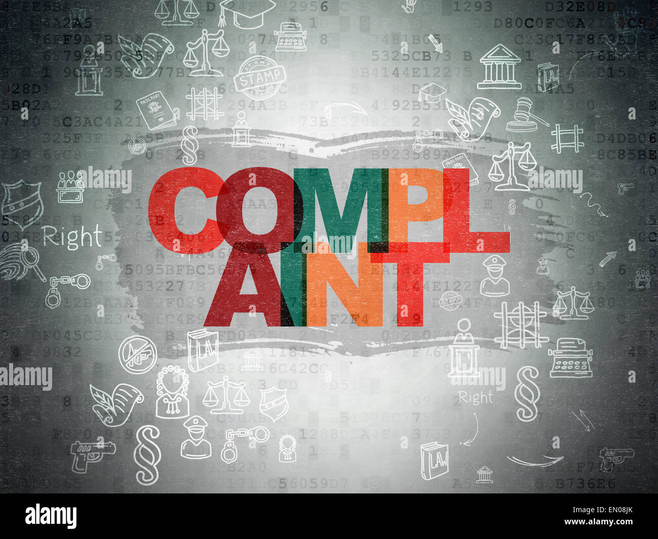 Law concept: Complaint on Digital Paper background Stock Photo - Alamy