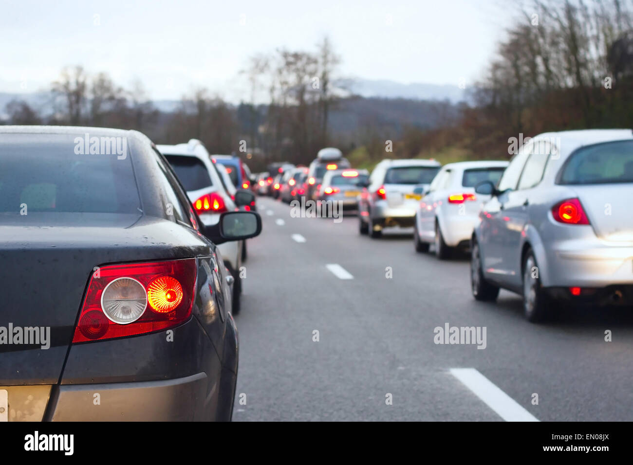 traffic jam on the highway Stock Photo - Alamy
