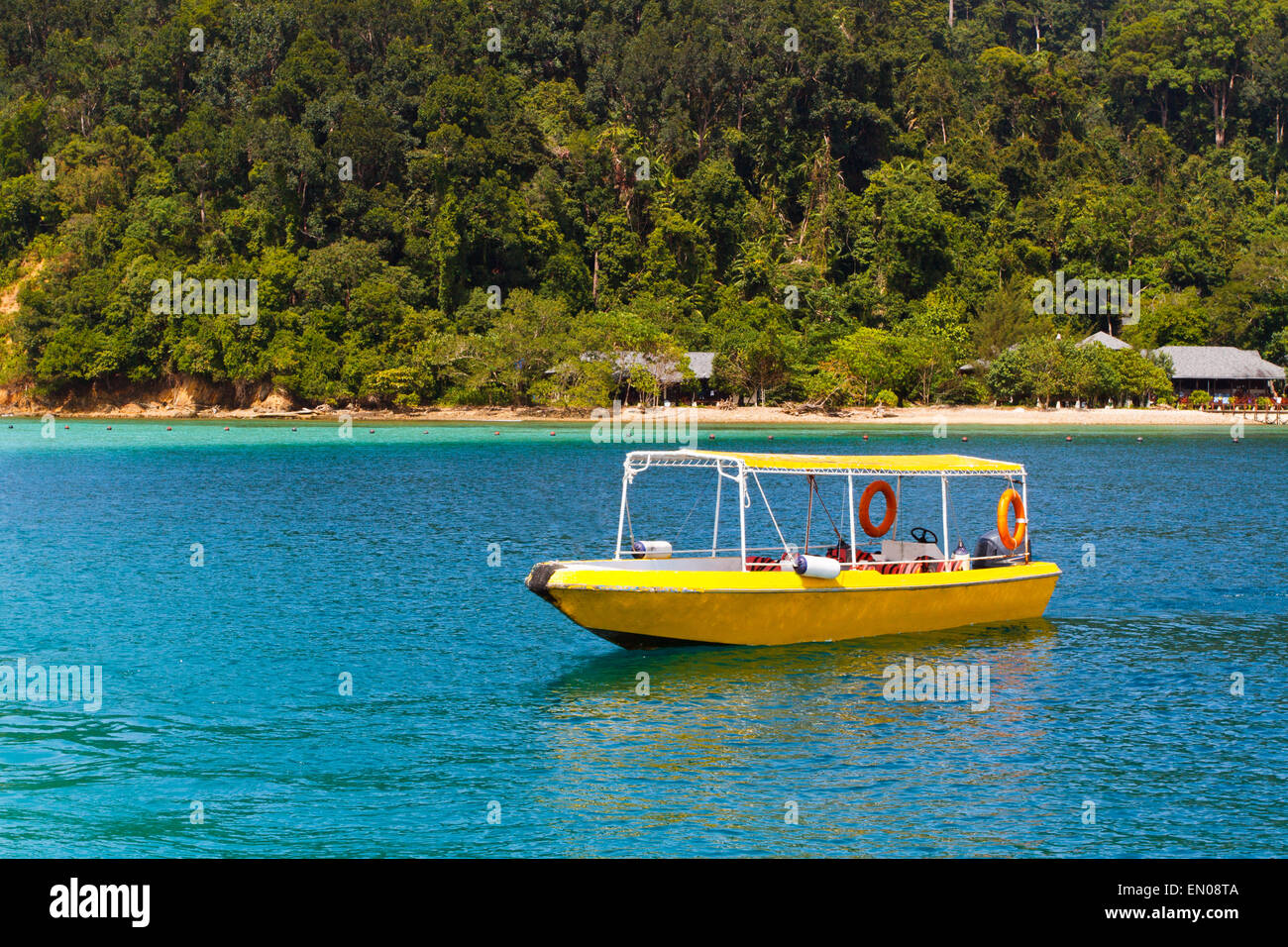 Bright yellow and blue boat hi-res stock photography and images - Alamy