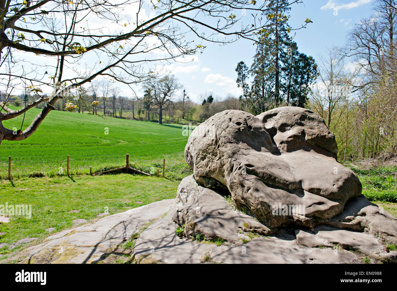 The Chiding Stone in Chiddingstone, Kent, UK where it is rumoured that ...