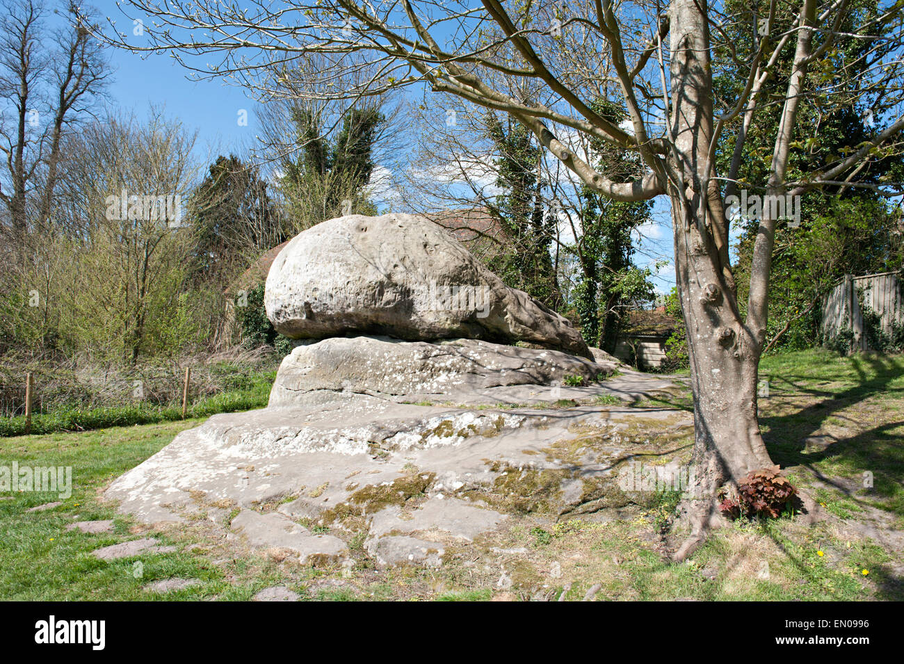 The Chiding Stone in Chiddingstone, Kent, UK where it is rumoured that ...