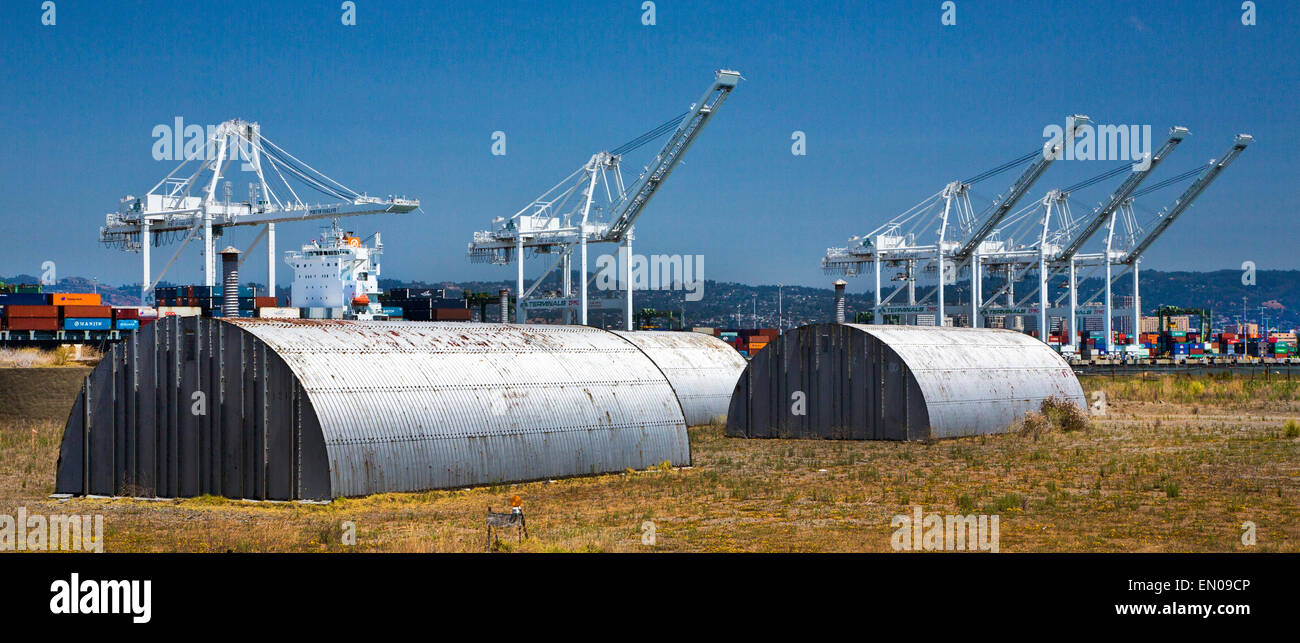 Old Quonset Huts at US Naval Air Station Alameda Stock Photo - Alamy