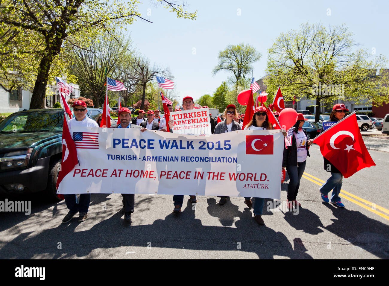 Washington DC, USA. 24th Apr, 2015. Hundreds of Turkish-Americans ...
