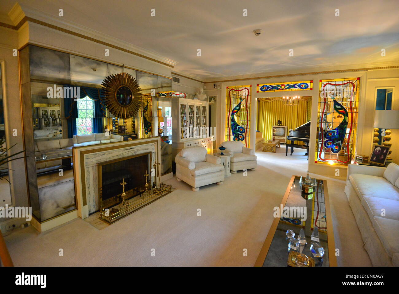 The interior of Graceland's Elvis Presley's home in Memphis Stock Photo ...