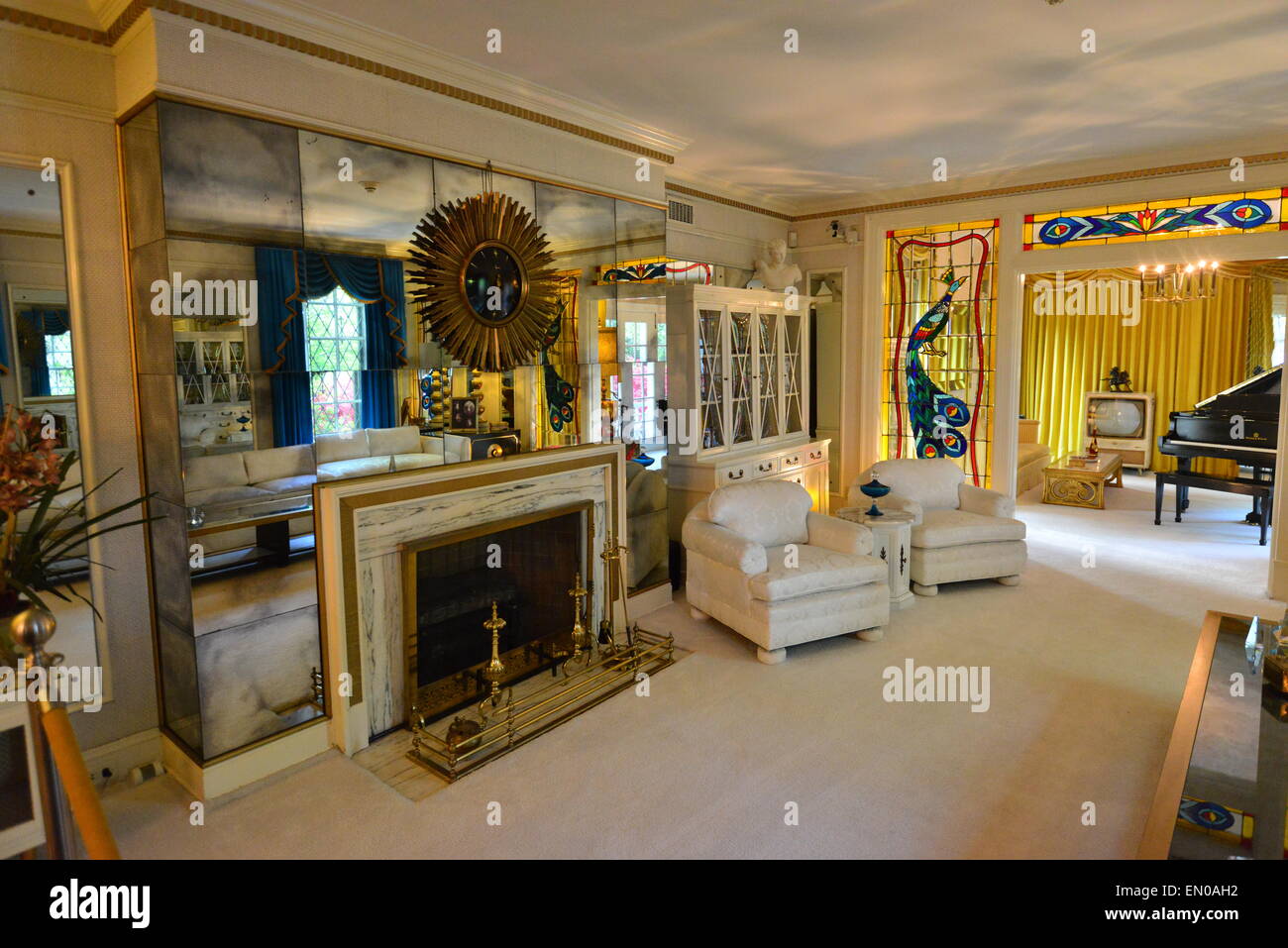 The interior of Graceland's Elvis Presley's home in Memphis Stock Photo ...