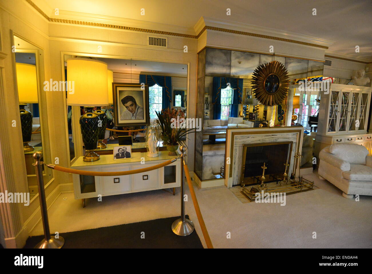 The interior of Graceland's Elvis Presley's home in Memphis Stock Photo ...