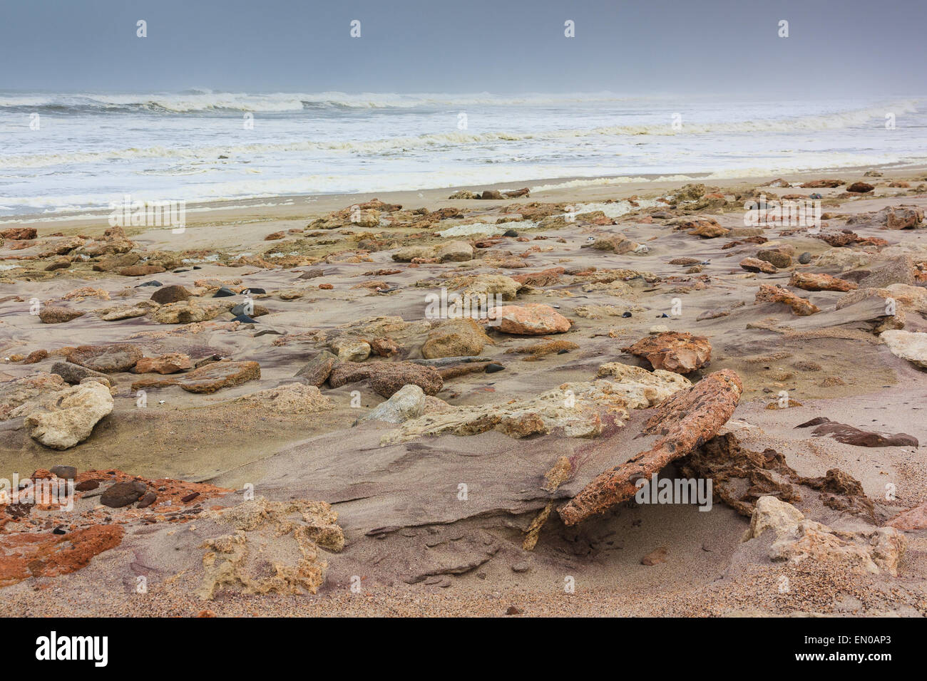 Rocky shore skeleton coast Namibia, Africa. Where the desert meets the ...