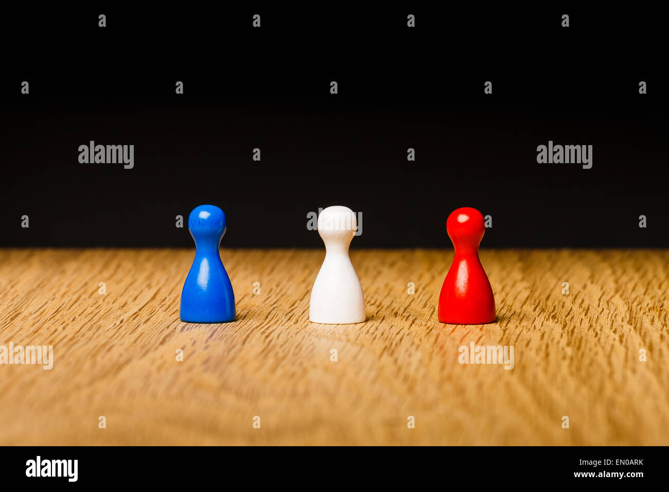 Concept for team blue white red on oak surface. National three colors ...