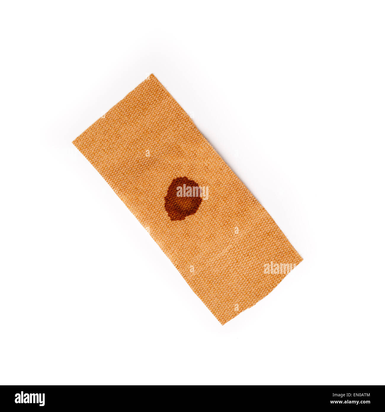 Band aid with dried blood isolated on a white background. Wound, cure ...