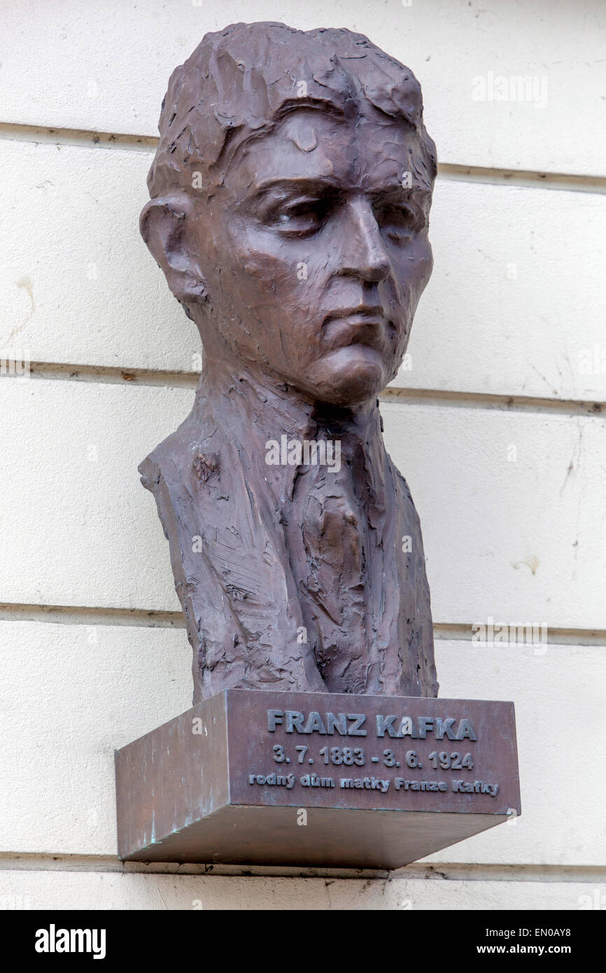 Bust of Franz Kafka's native house his mother, Podebrady, Czech ...