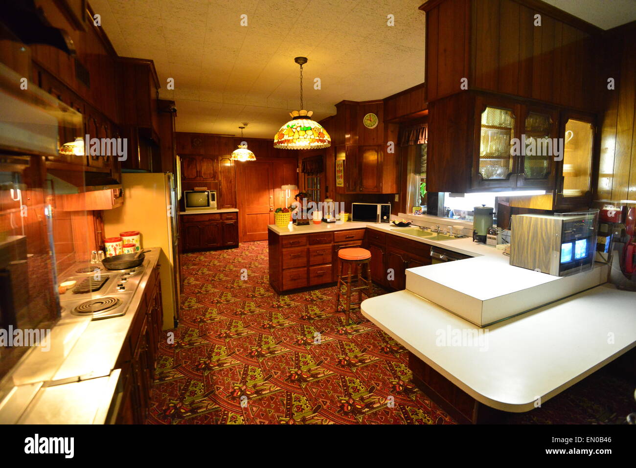 The interior of Graceland's Elvis Presley's home in Memphis Stock Photo ...