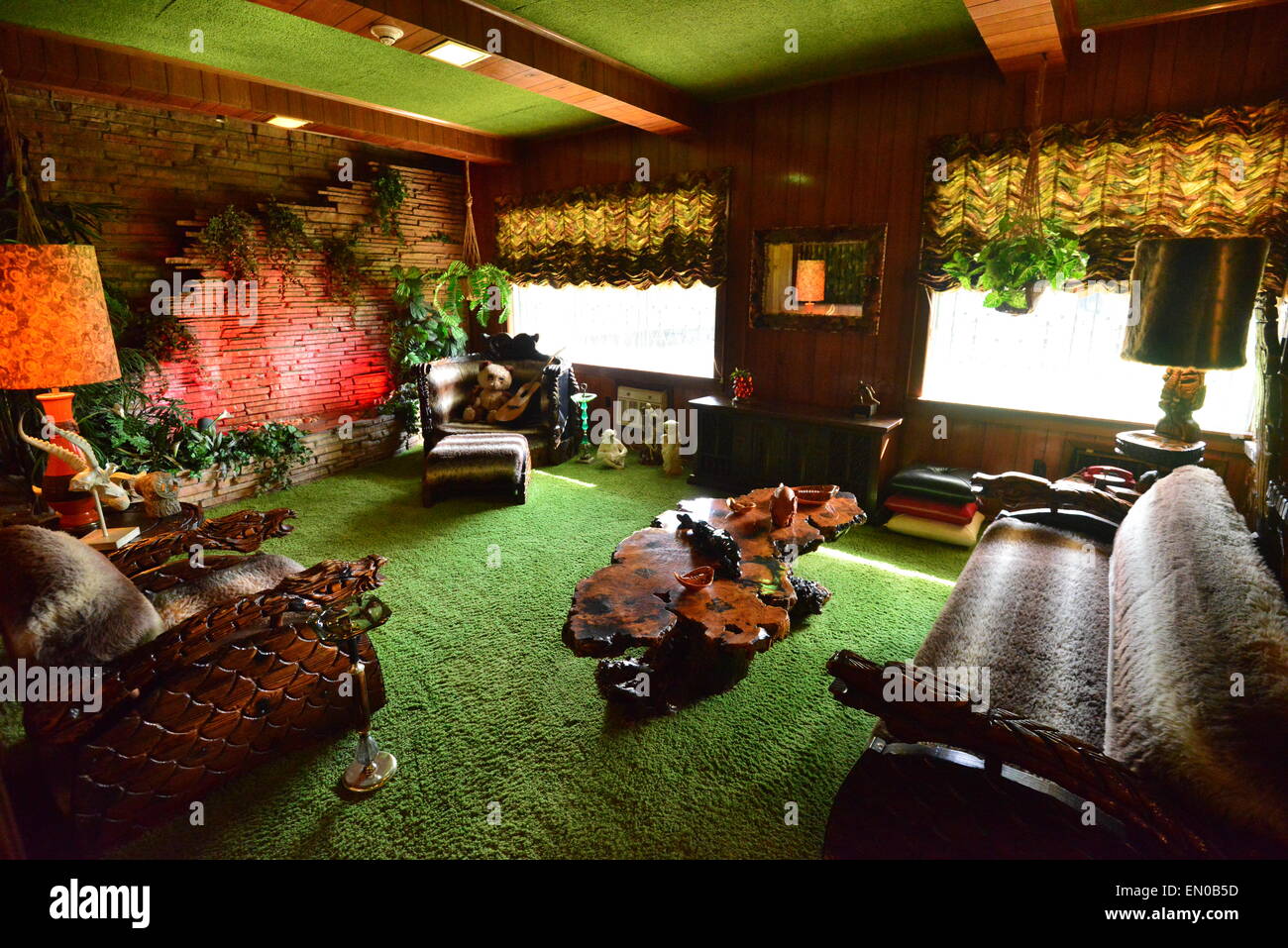 The interior of Graceland's Elvis Presley's home in Memphis Stock Photo ...