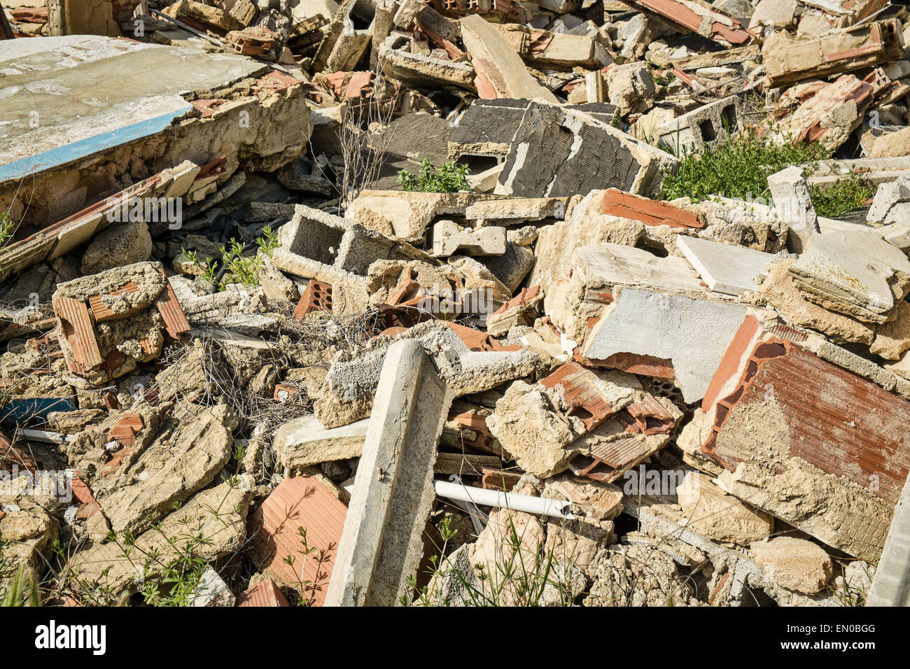 Full frame take of construction rubble on a demolition site Stock Photo ...