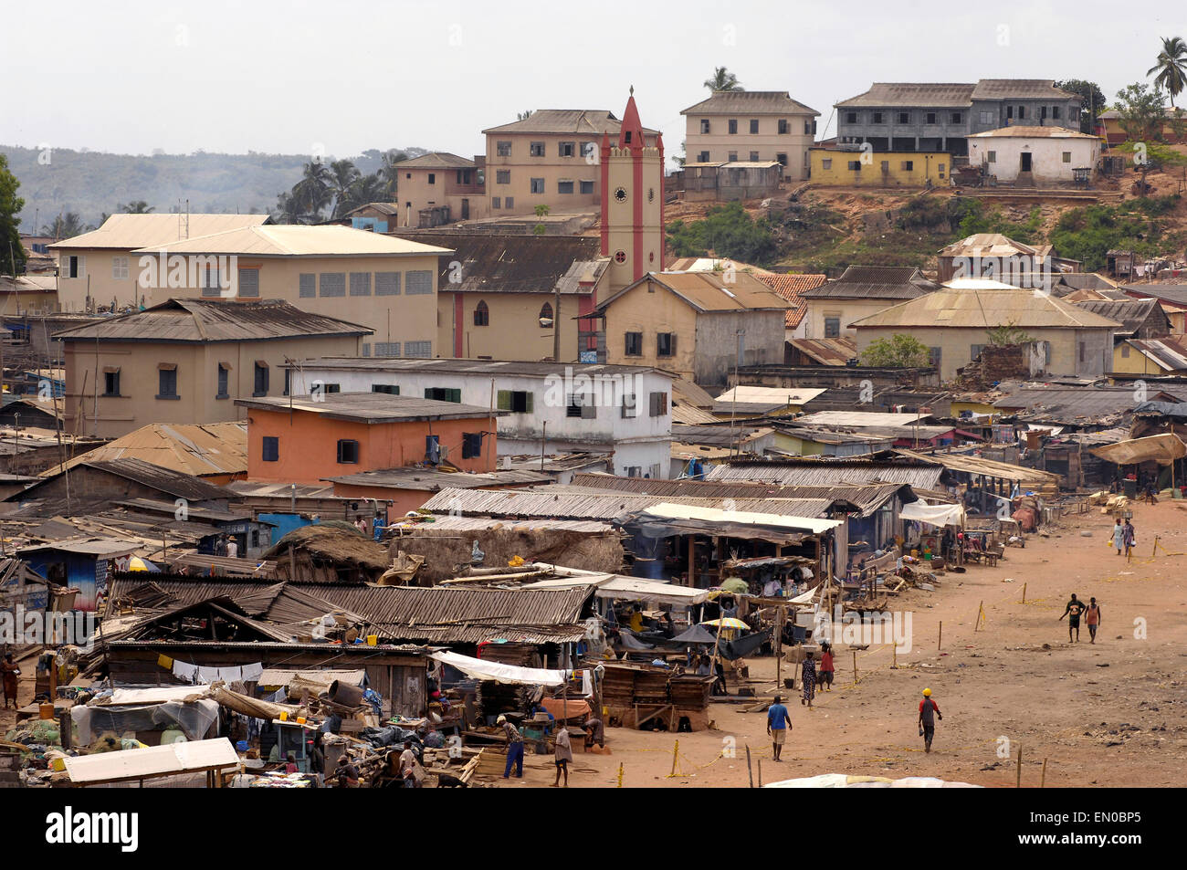 View of coastal town of Elmina, Ghana, West Africa Stock Photo - Alamy
