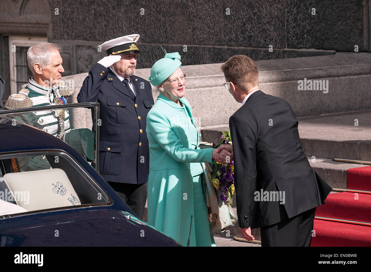 Copenhagen, Denmark, April16th, 2015. Queen Margrethe and Frank Jensen ...