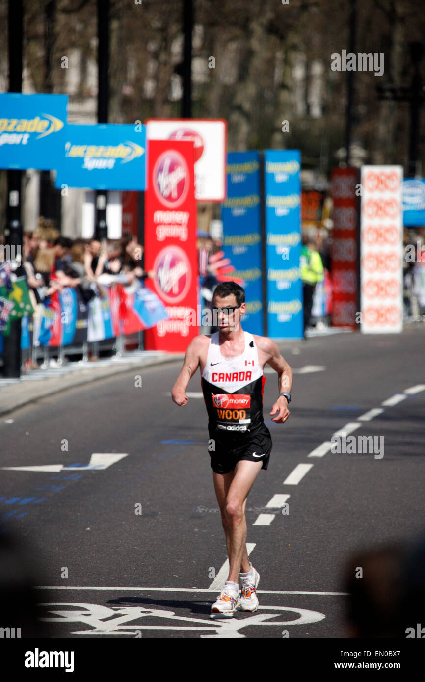 London, UK - April 21, 2013: Disabled runner at London Marathon runners ...