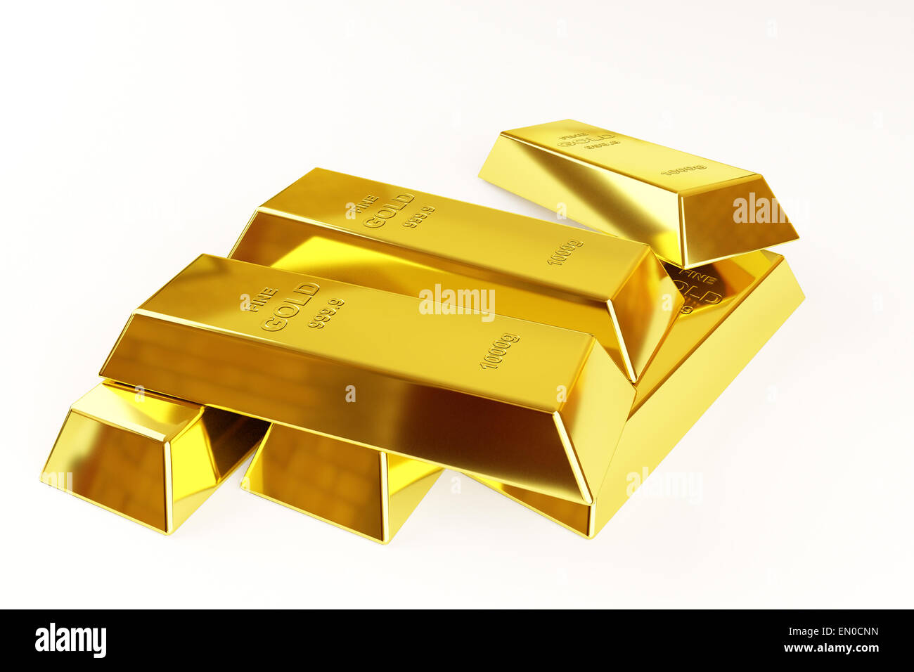 gold bars stack on a white background Stock Photo - Alamy