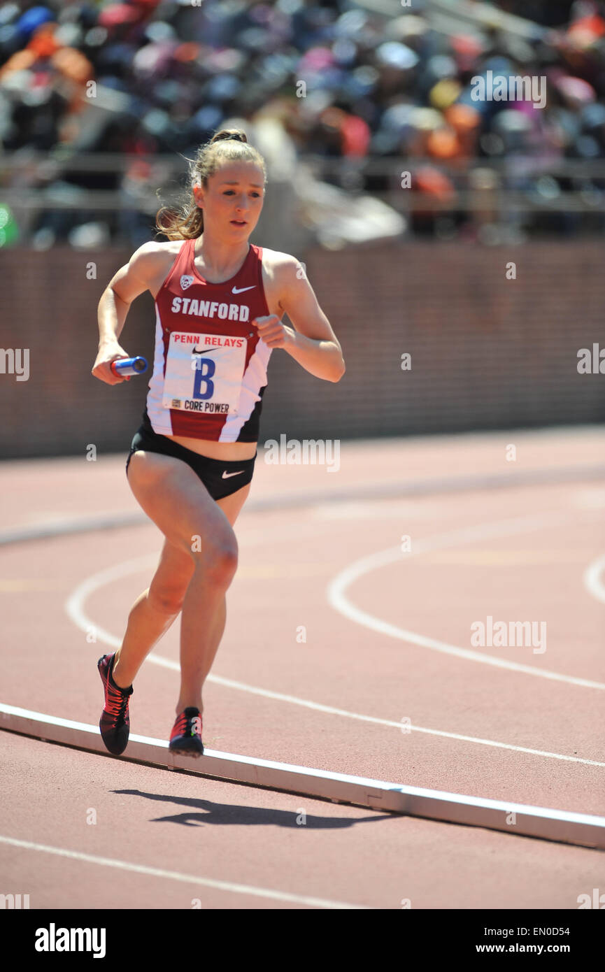 Philadelphia, Pennsylvania, USA. 24th Apr, 2015. A runner from Stanford ...