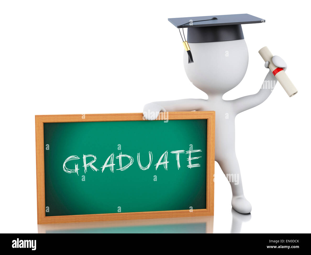 White people graduate with diploma, Graduation cap and blackboard ...