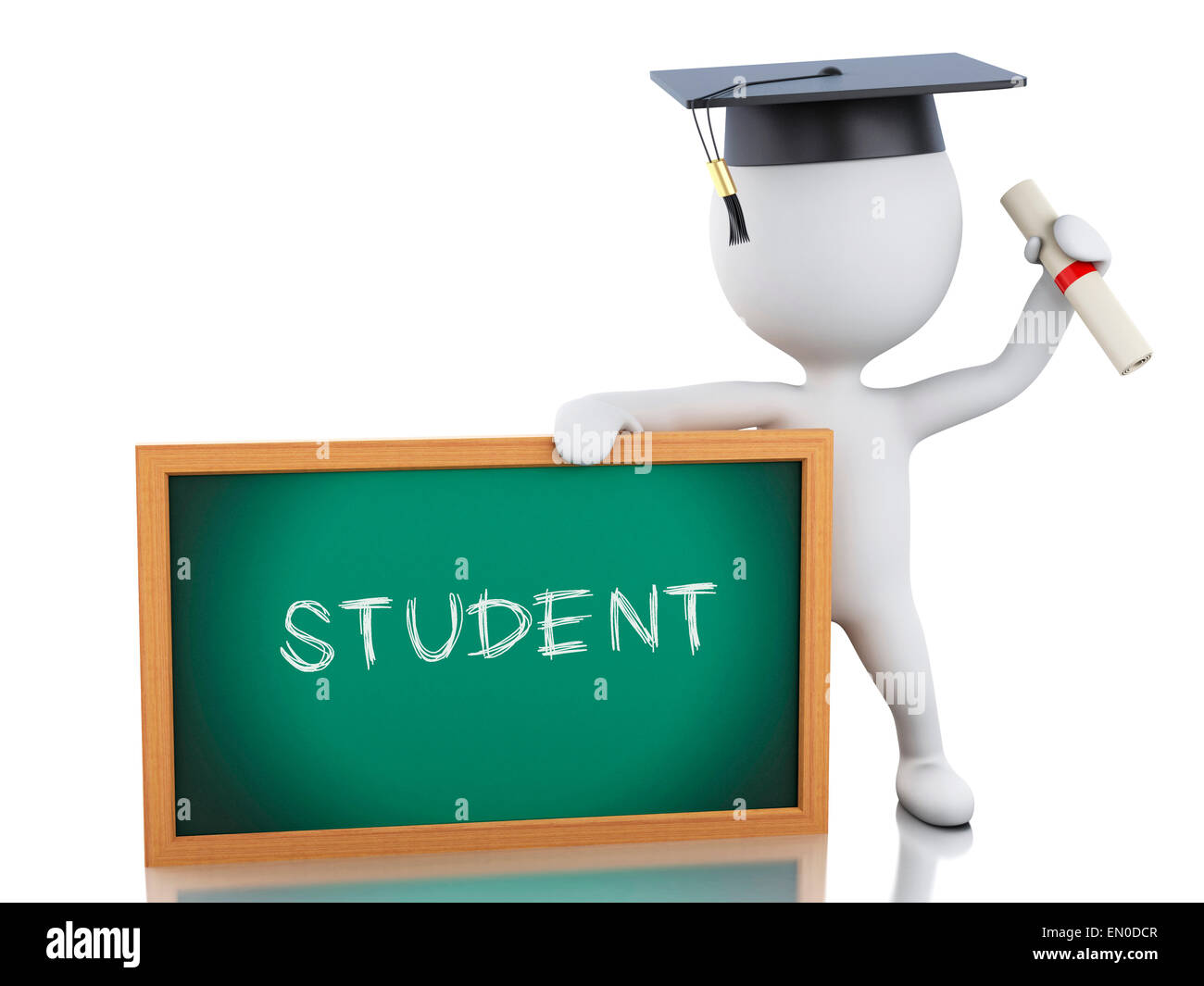 White people graduate with diploma, Graduation cap and blackboard ...