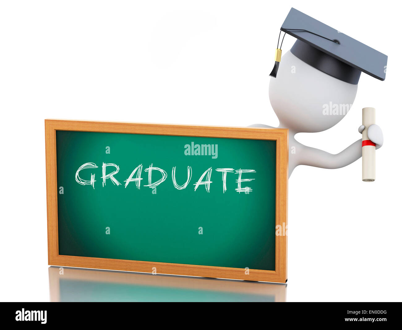 White people graduate with diploma, Graduation cap and blackboard ...