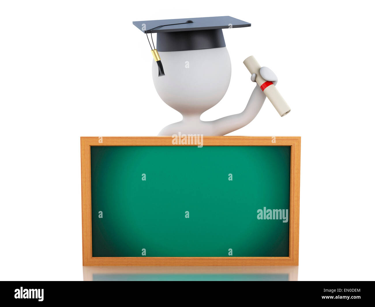 White people graduate with diploma, Graduation cap and blackboard ...