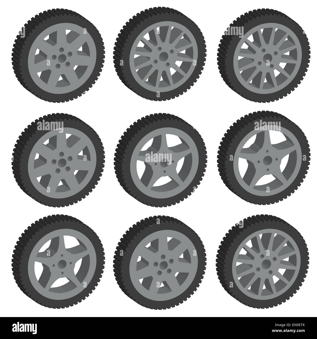 automotive wheel with alloy wheels. Vector illustration Stock Photo - Alamy