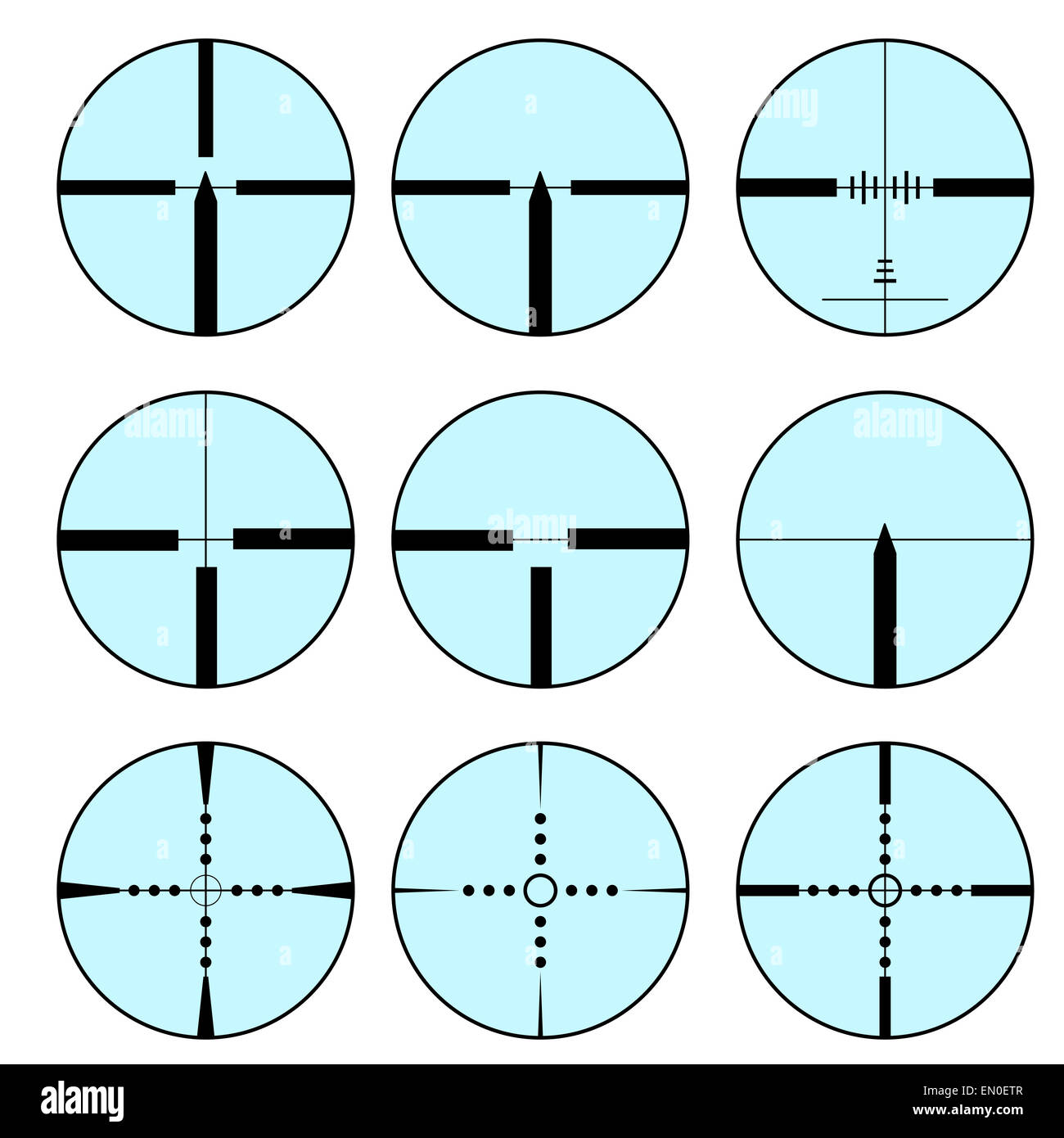Set of different sights for weapons. Vector illustration Stock Photo ...