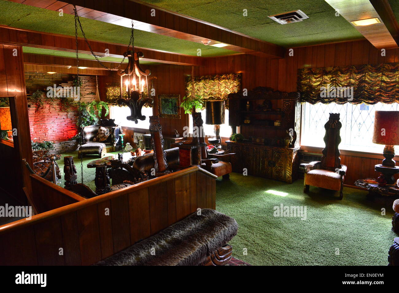 The interior of Graceland's Elvis Presley's home in Memphis Stock Photo ...