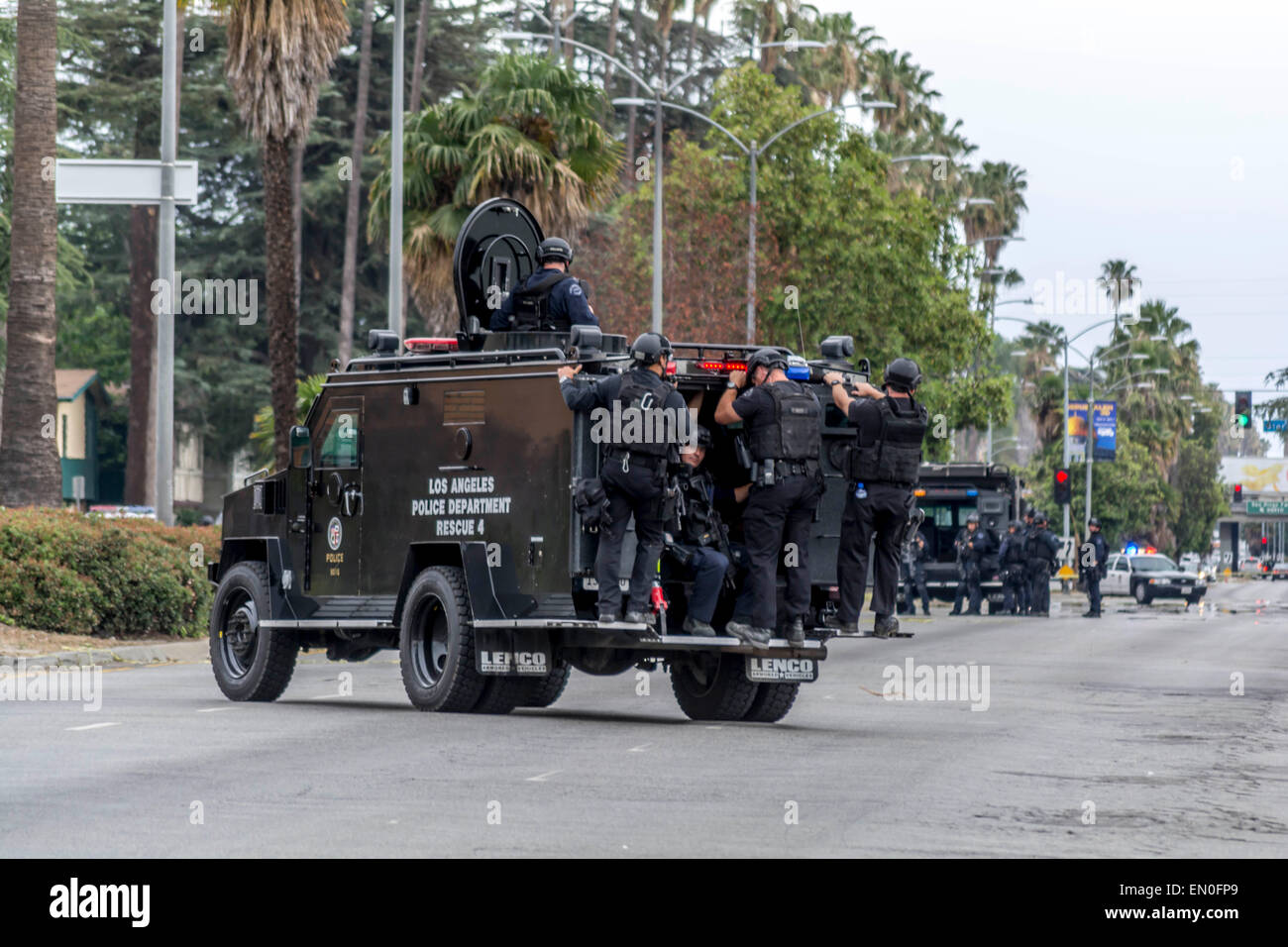Los Angeles CA, USA 24 April 2015 Members of the Los Angeles Police ...