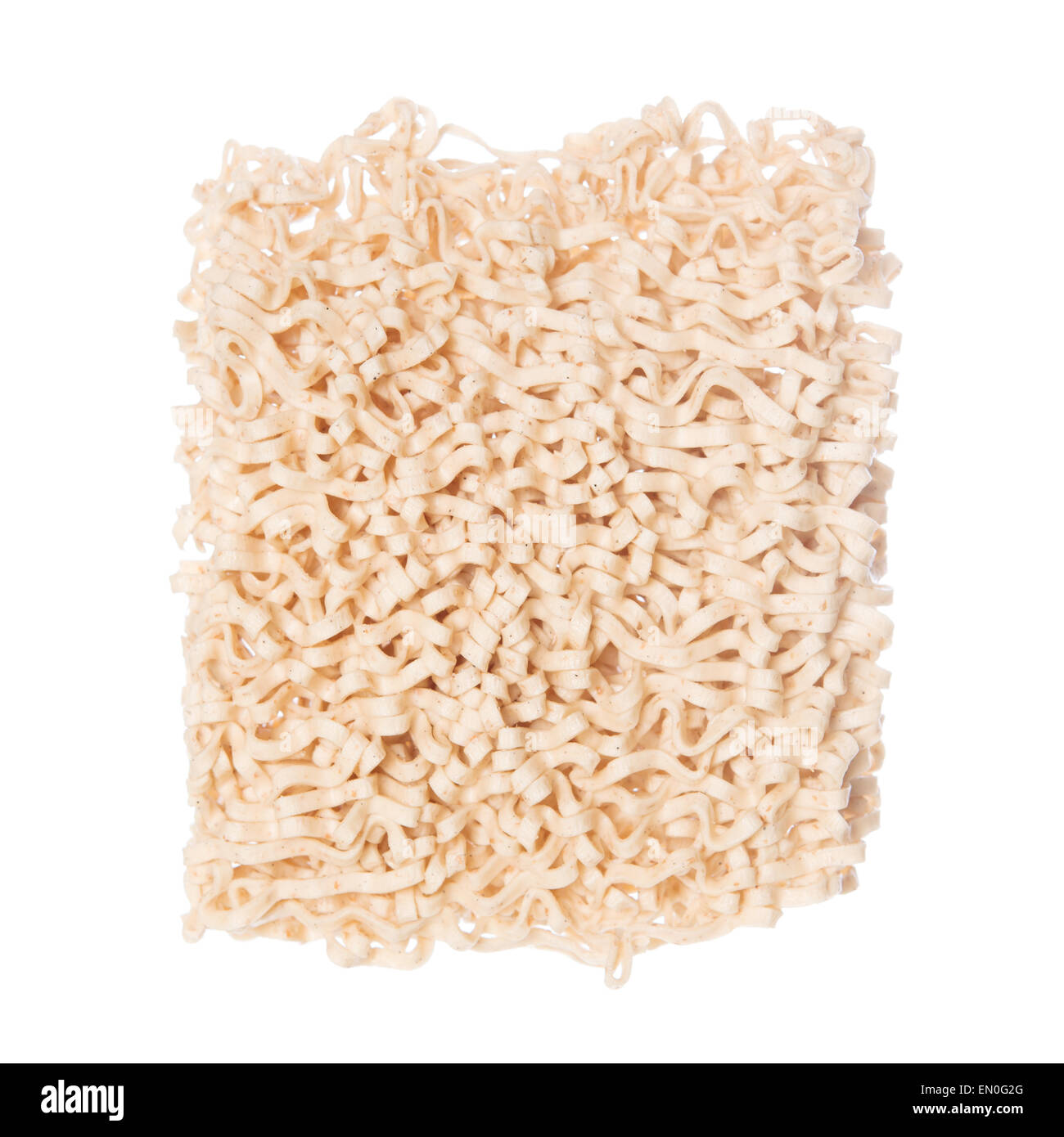 Asian ramen instant noodles block isolated on white background Stock ...