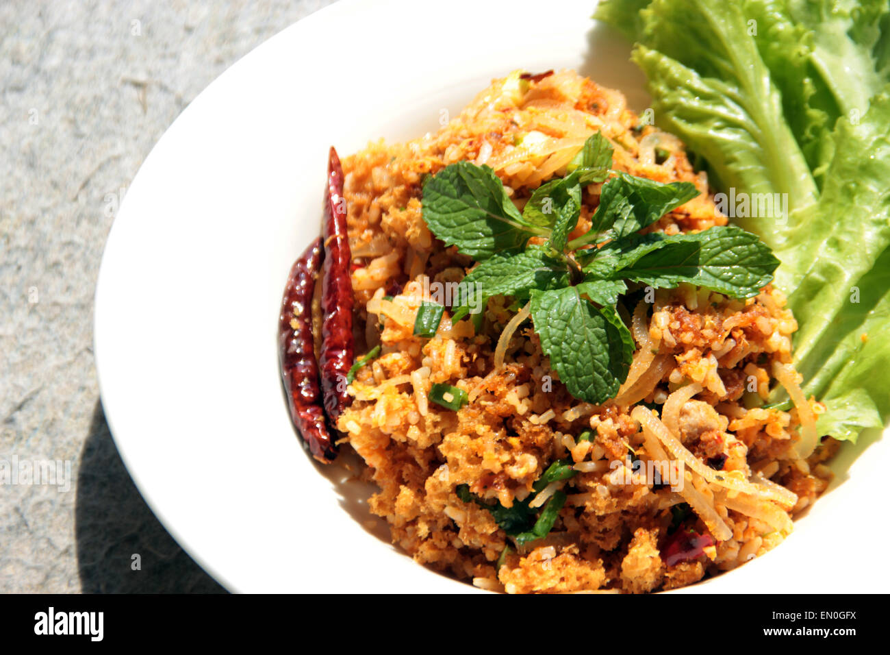 Yam Naem Khao Thot Recipe Spicy Salad of Curried Rice Croquettes ...