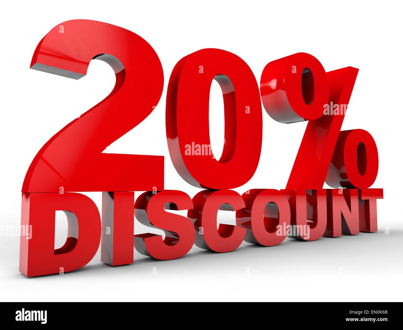 20% Discount over white background Stock Photo - Alamy