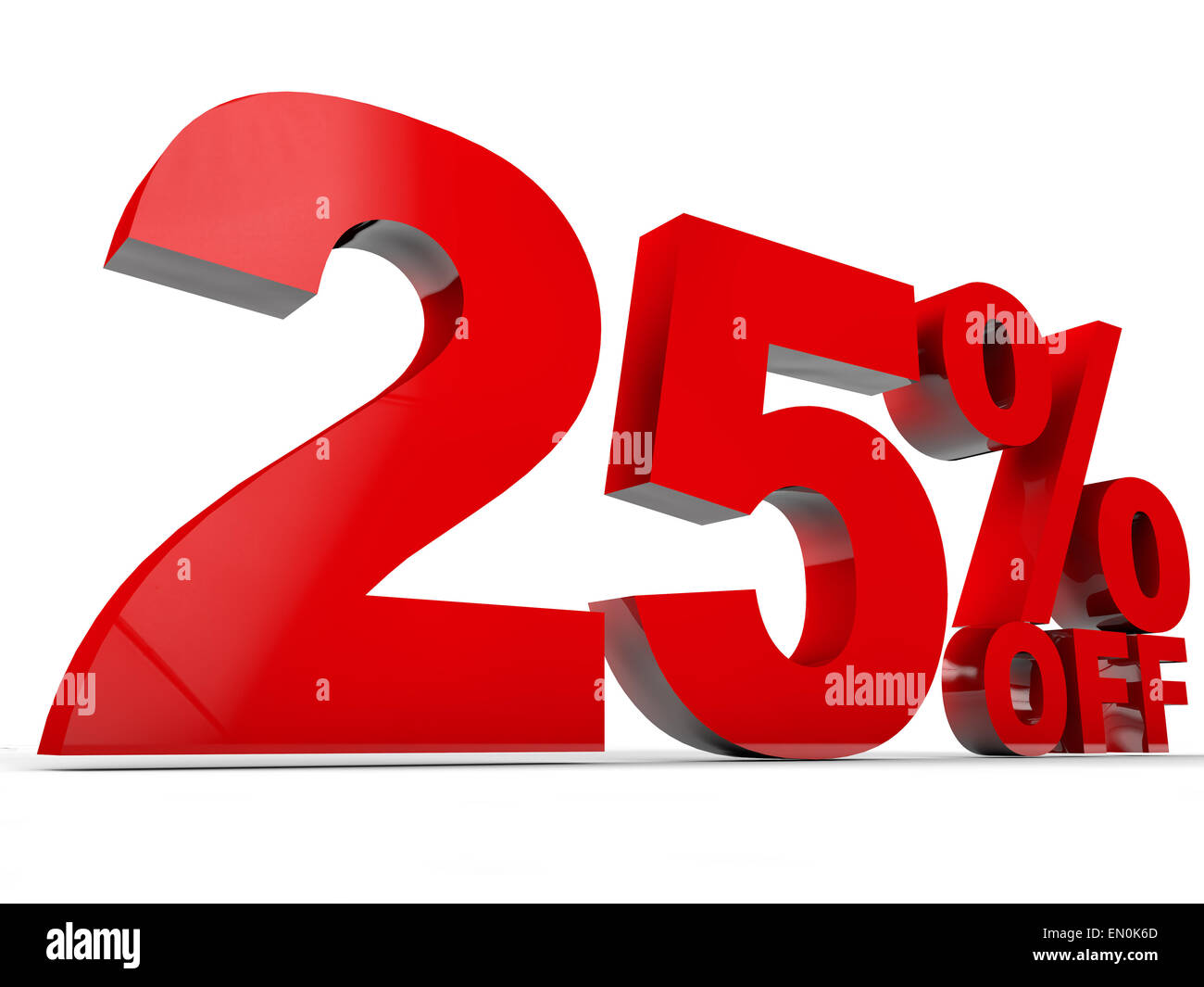 25% Discount over white background Stock Photo - Alamy