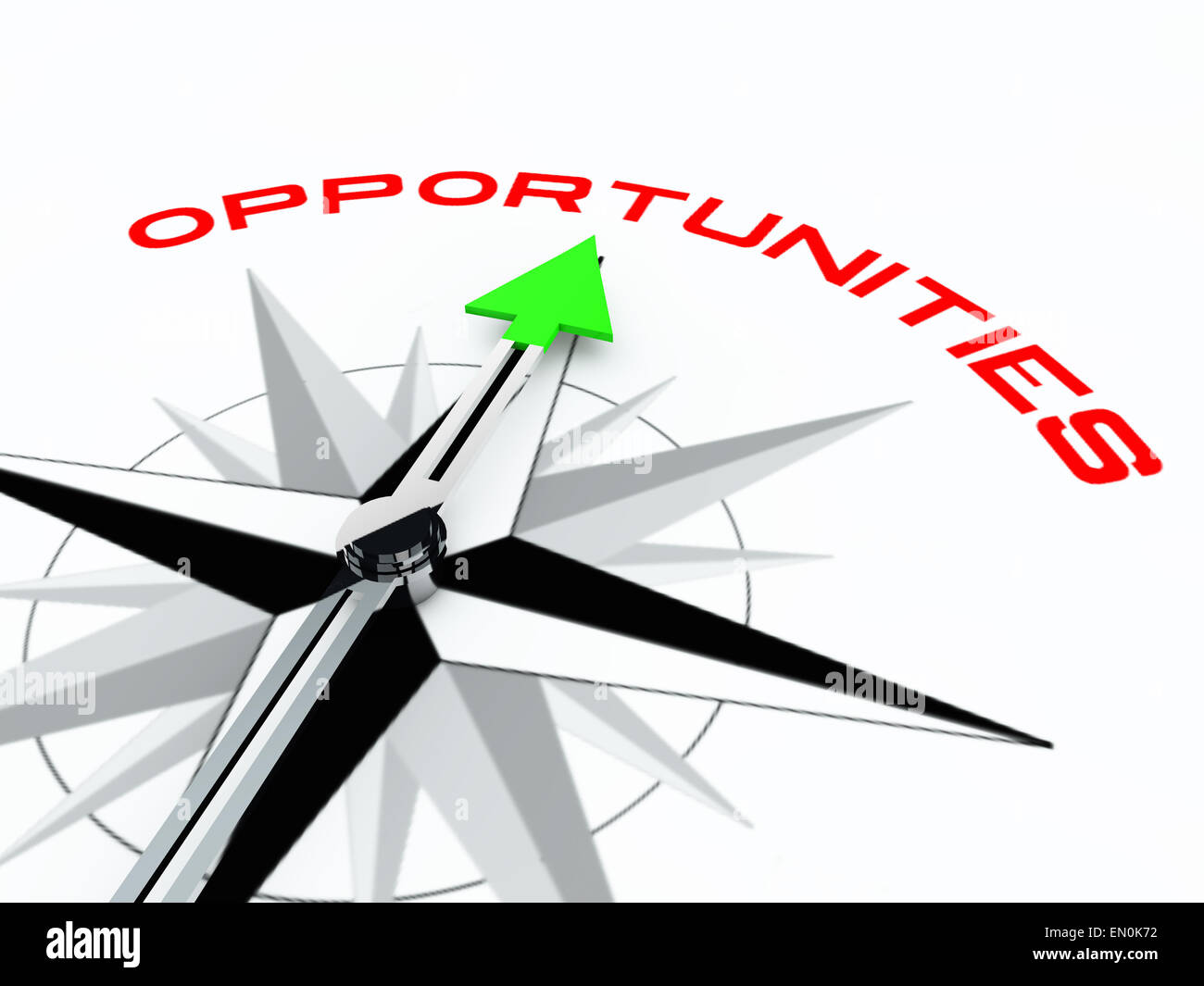 Opportunities Compass over white background Stock Photo - Alamy