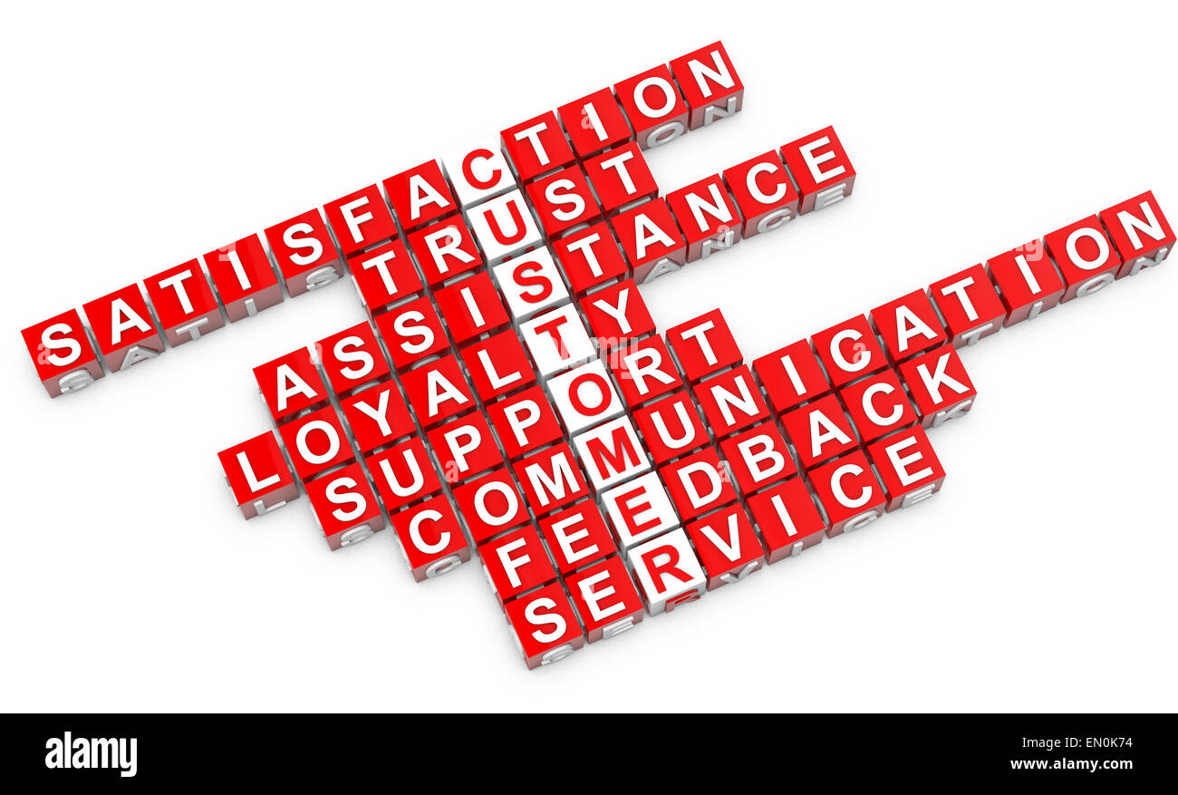 Customer cubes over white background Stock Photo - Alamy