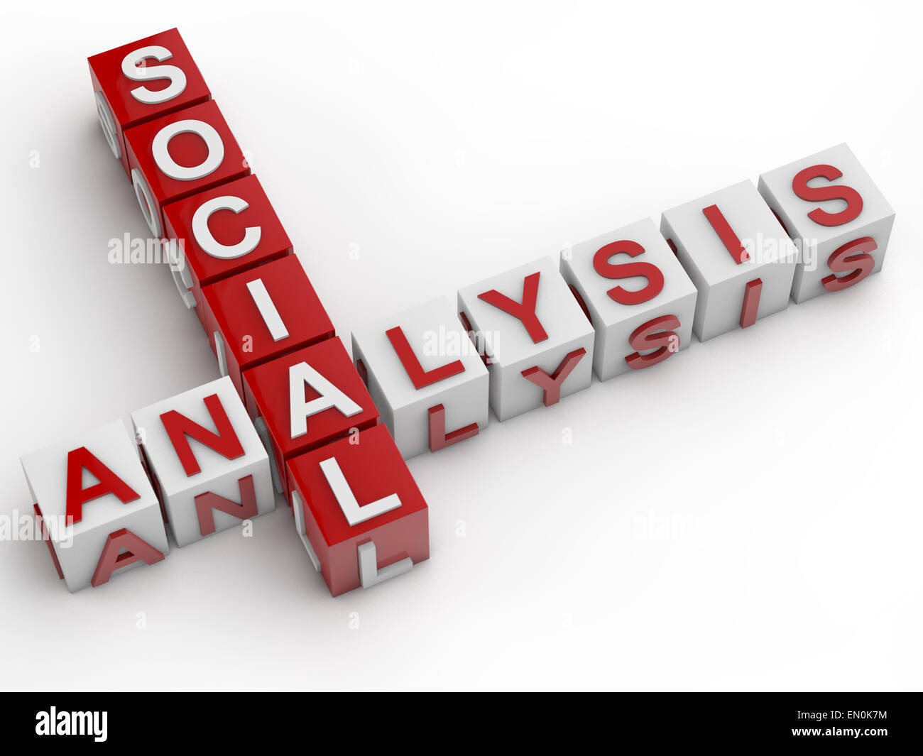 Social Analysis Cubes over white background Stock Photo - Alamy