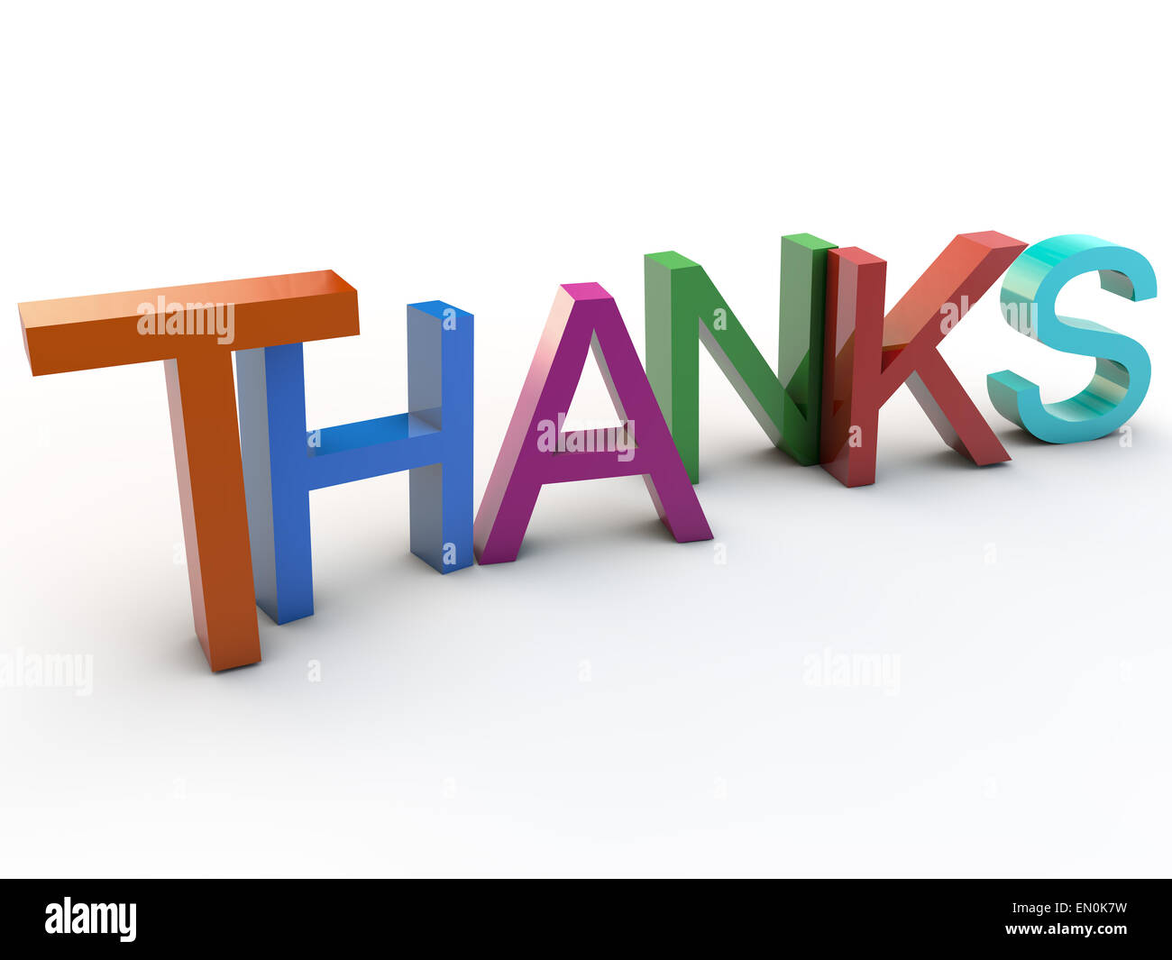 thanks in colorful letters over white background Stock Photo - Alamy