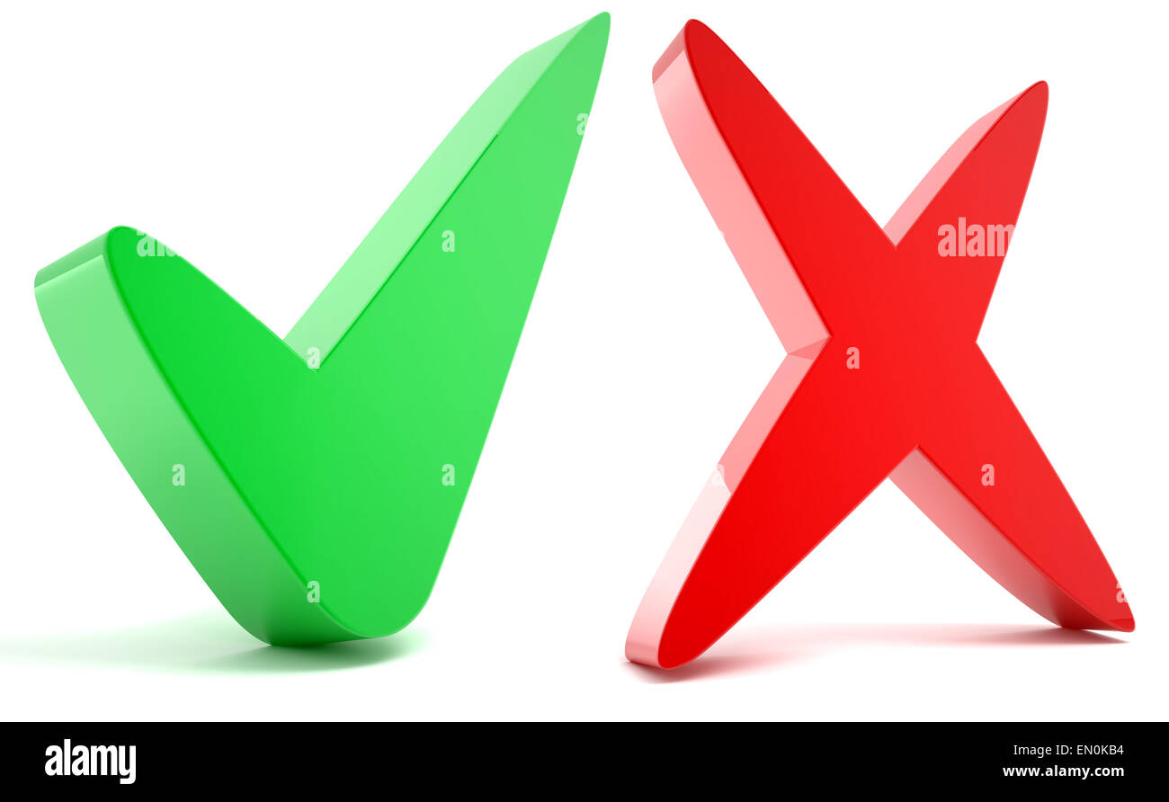 Set tick cross marks hi-res stock photography and images - Alamy