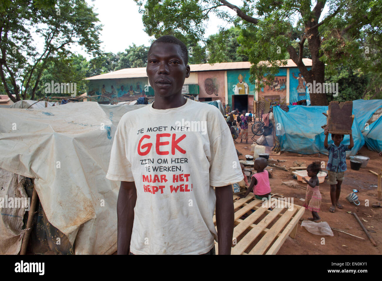 Displaced people have taken refuge at the catholic mission Stock Photo ...