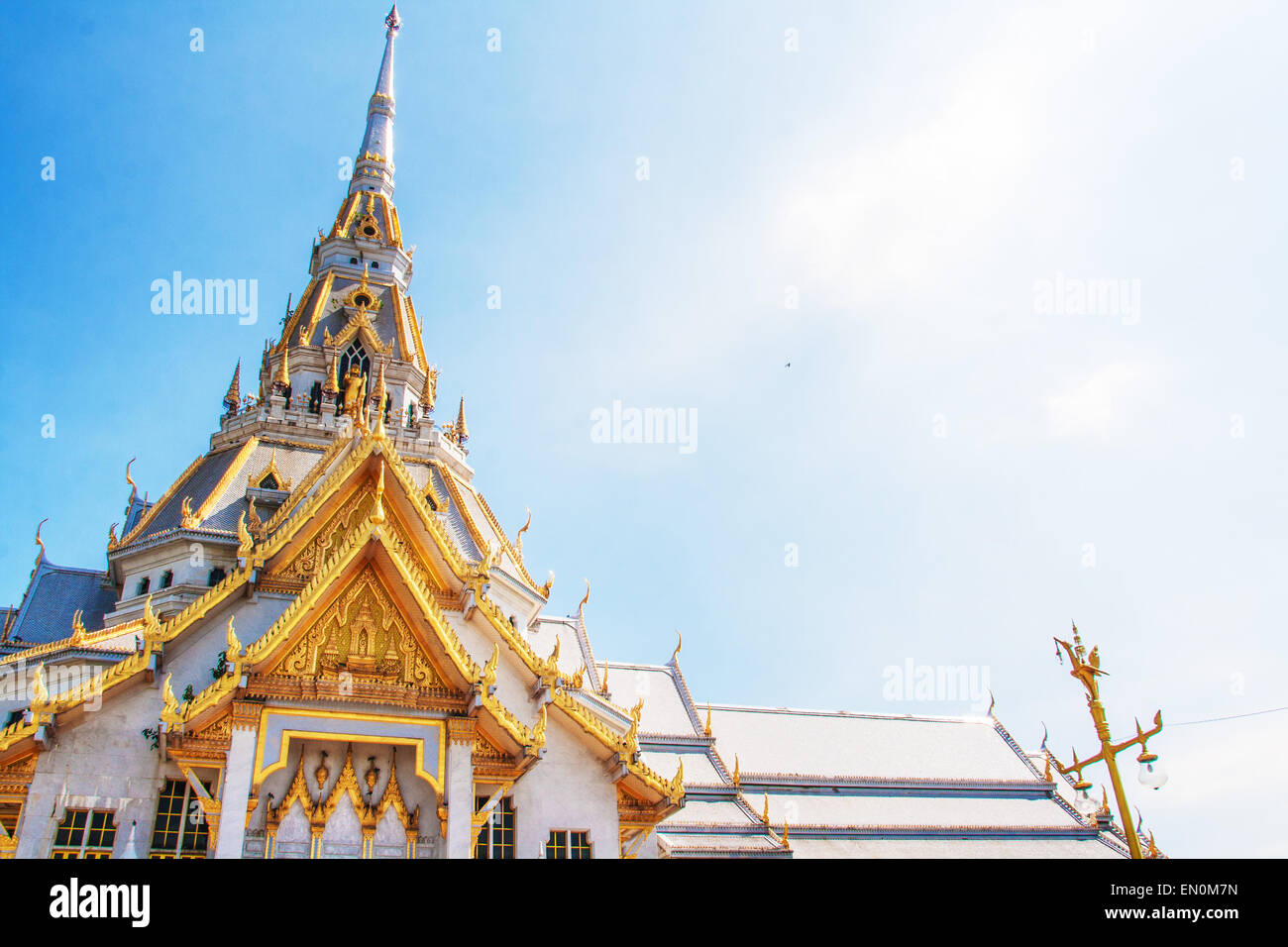 white temple at Wat Sothorn temple, Cha cheung sou Thailand Stock Photo ...
