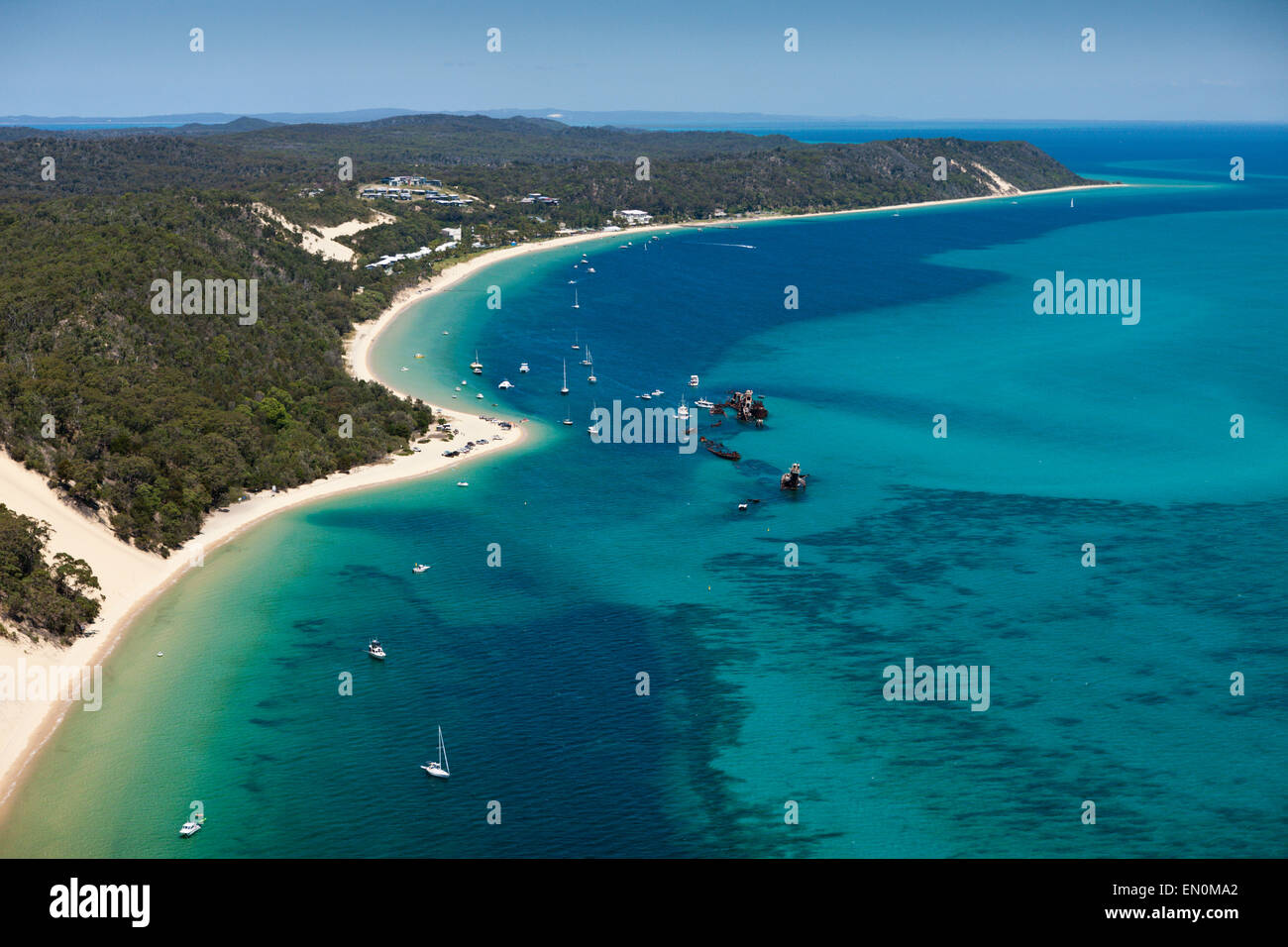 Tangalooma Wrecks, Moreton Island, Brisbane, Australia Stock Photo - Alamy