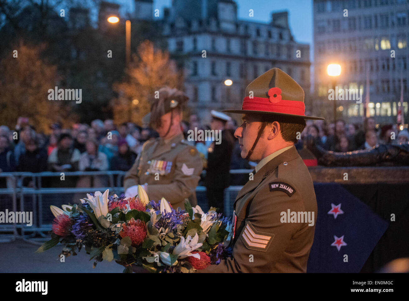 London, UK. 25th Apr, 2015. Dignitaries join thousands at the ANZAC Day ...