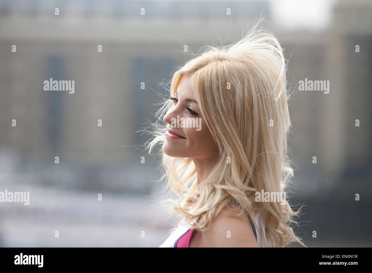 Soprano Aliki Chrysochou attends a a photocall by Tower Bridge ahead of ...