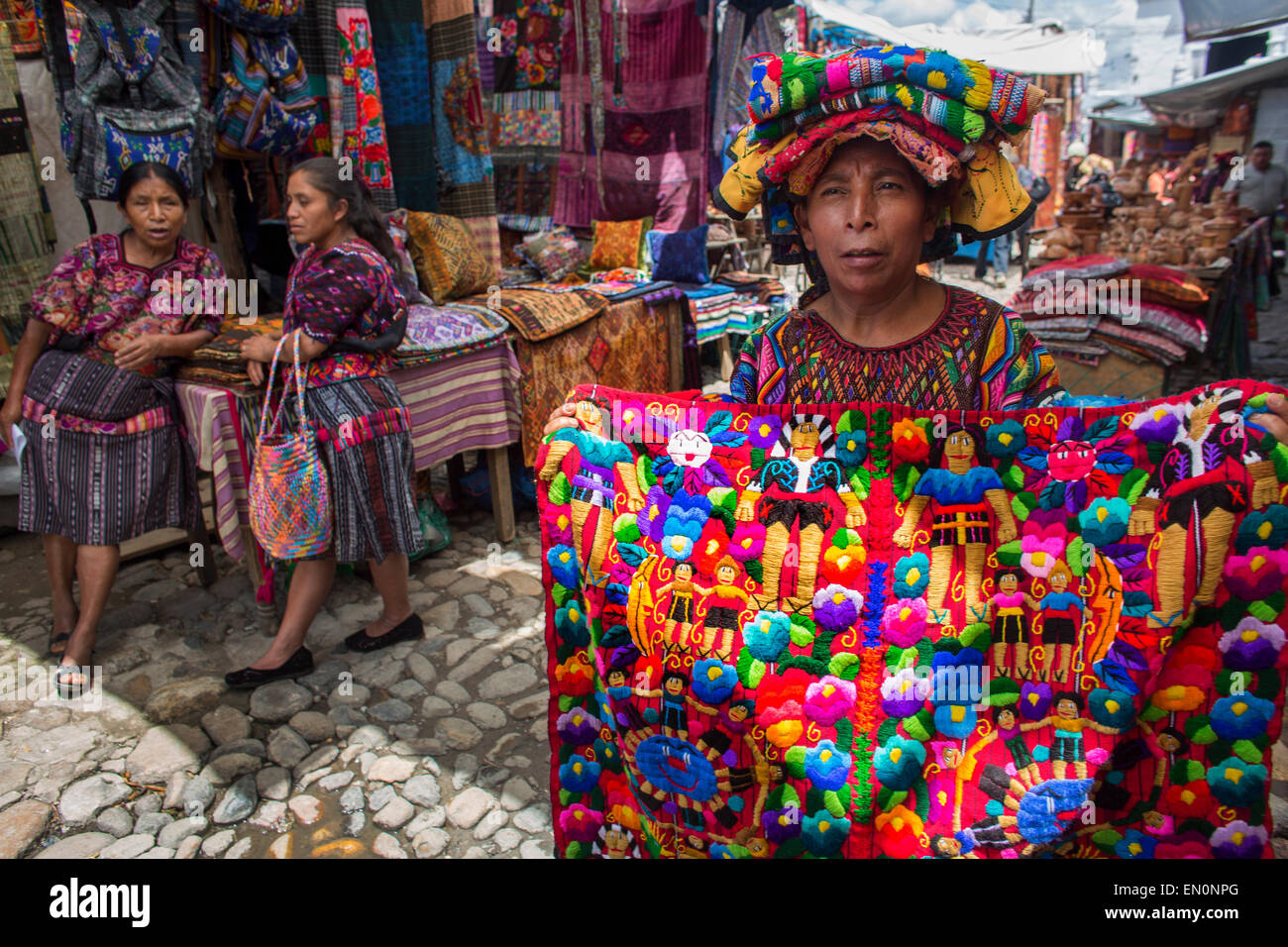 Traditional handwoven Mayan textile, Guatemala Stock Photo - Alamy