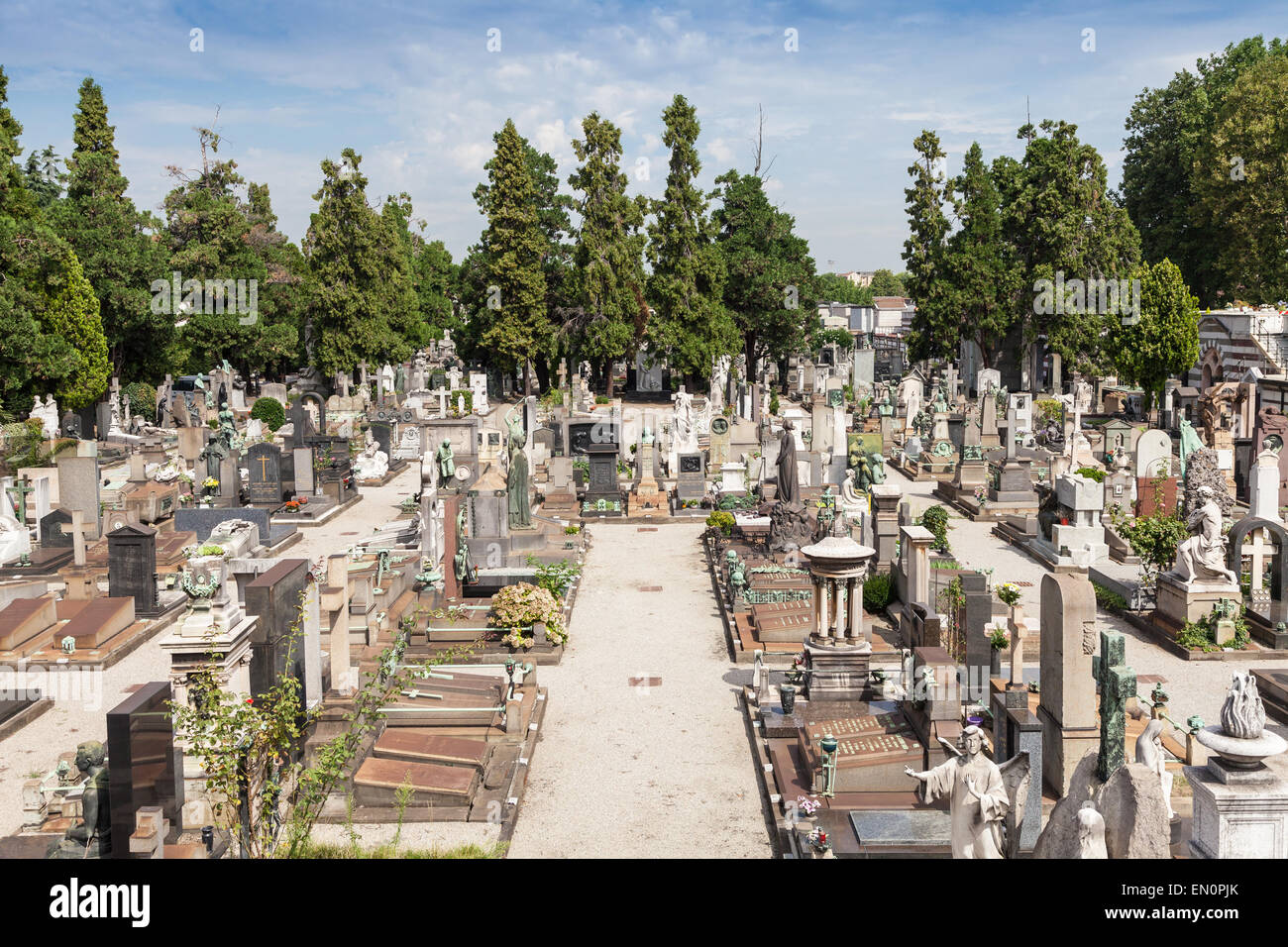 The oldest side of a Monumental Cemetery in North Italy Stock Photo - Alamy