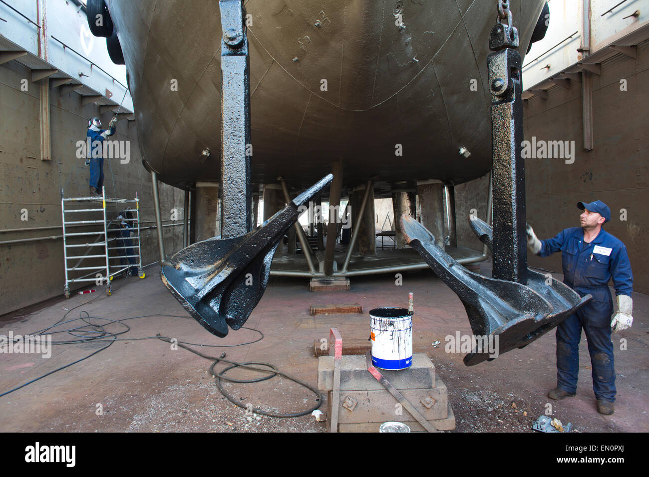 ship painting in dock, Holland Stock Photo - Alamy