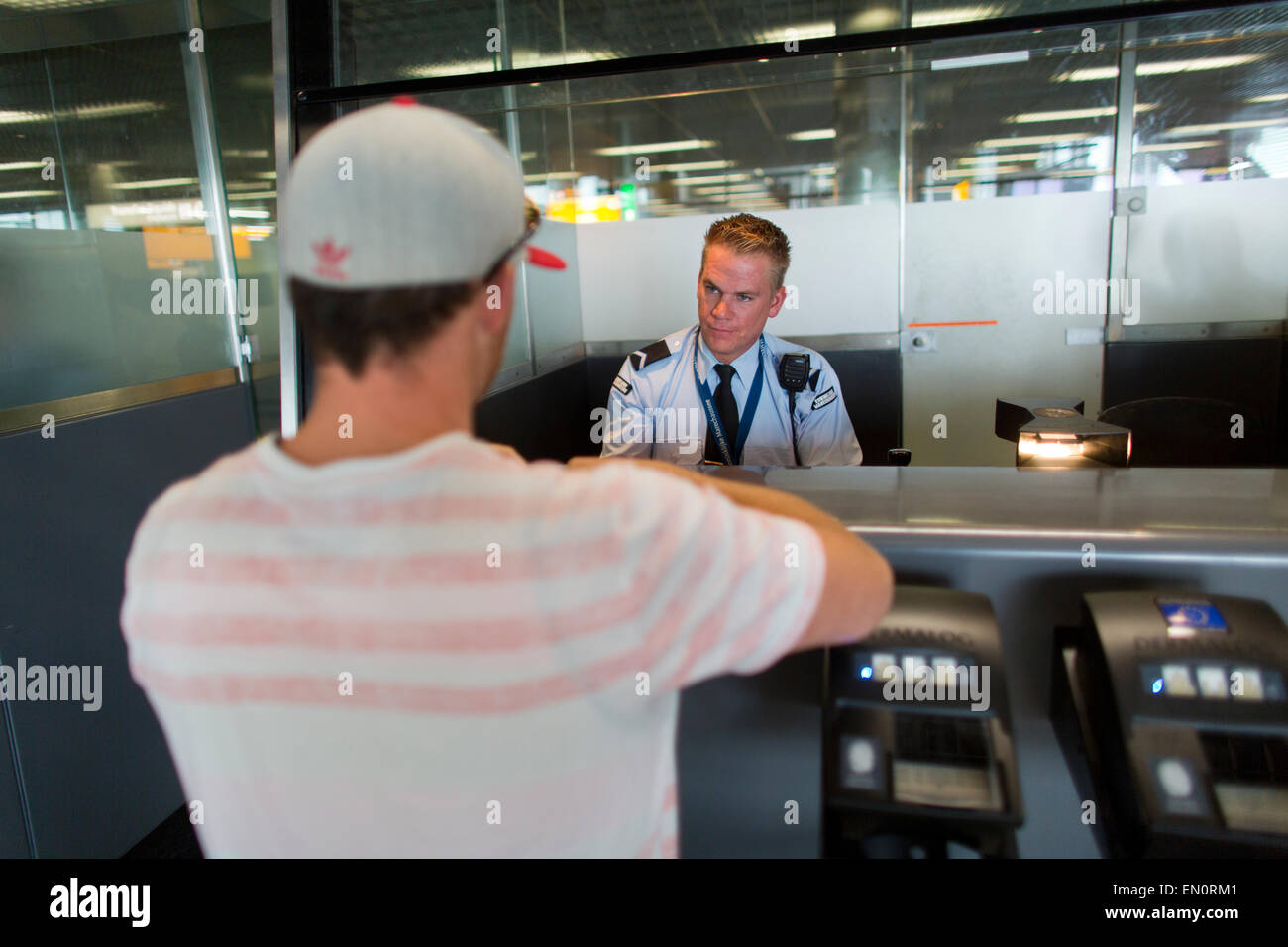 passport control at schiphol airport Stock Photo - Alamy