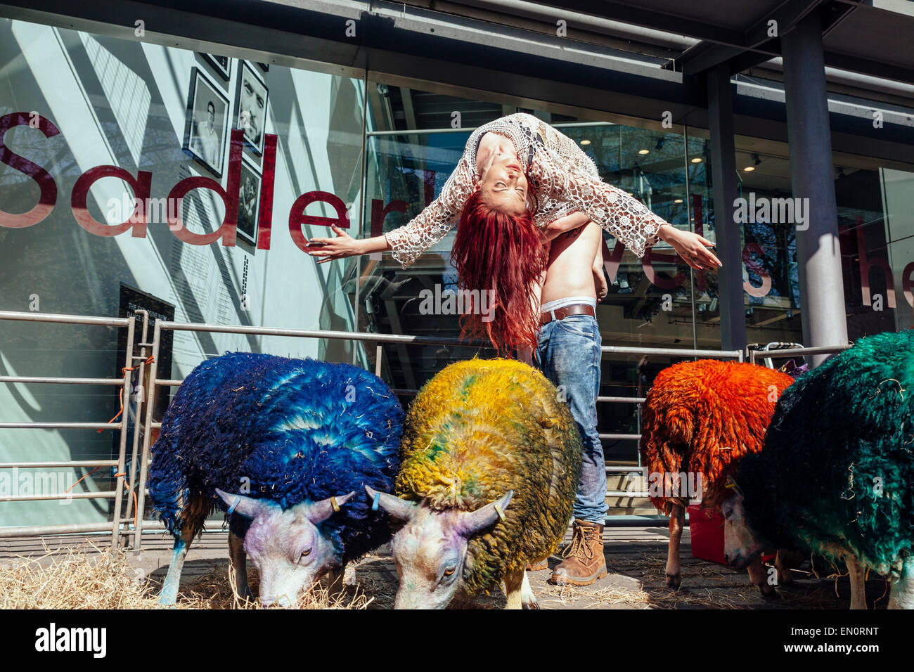 10th anniversary of Latitude Festival - Multi-coloured sheep perform ...