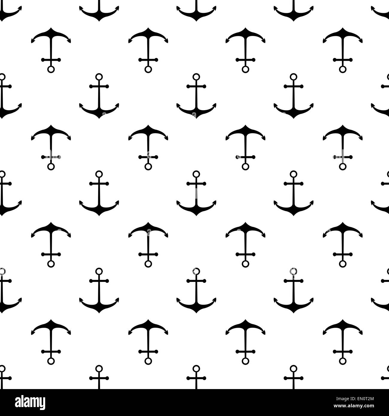 Anchor Pattern Wallpaper Black And White